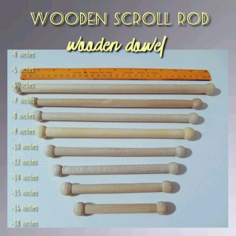 Wooden Dowel Scroll Rod ( Round Tips ) | Shopee Philippines