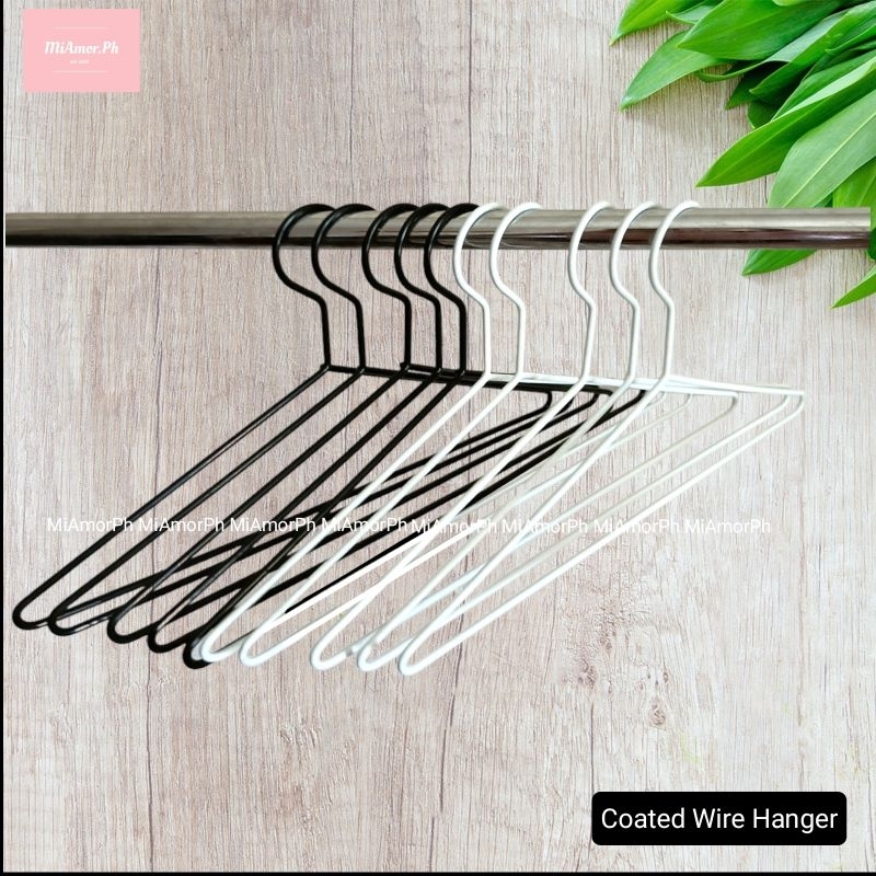 (5pcs) Metal Wire Hangers Heavy duty Coated Clothes Hangers | Shopee ...