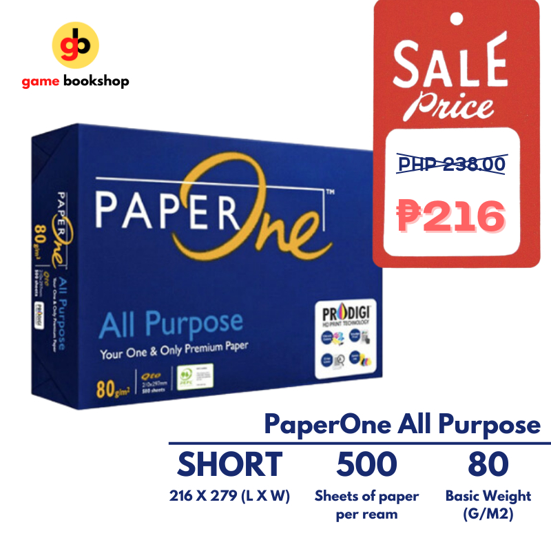 PAPERONE QTO (Short) 80GSM All Purpose Premium Paper | Shopee Philippines