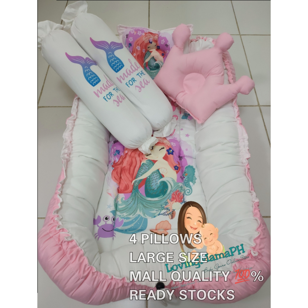 6in1 Baby Nest Crib Nest Mermaid 100% Pure Cotton Mall Quality (Firm ...