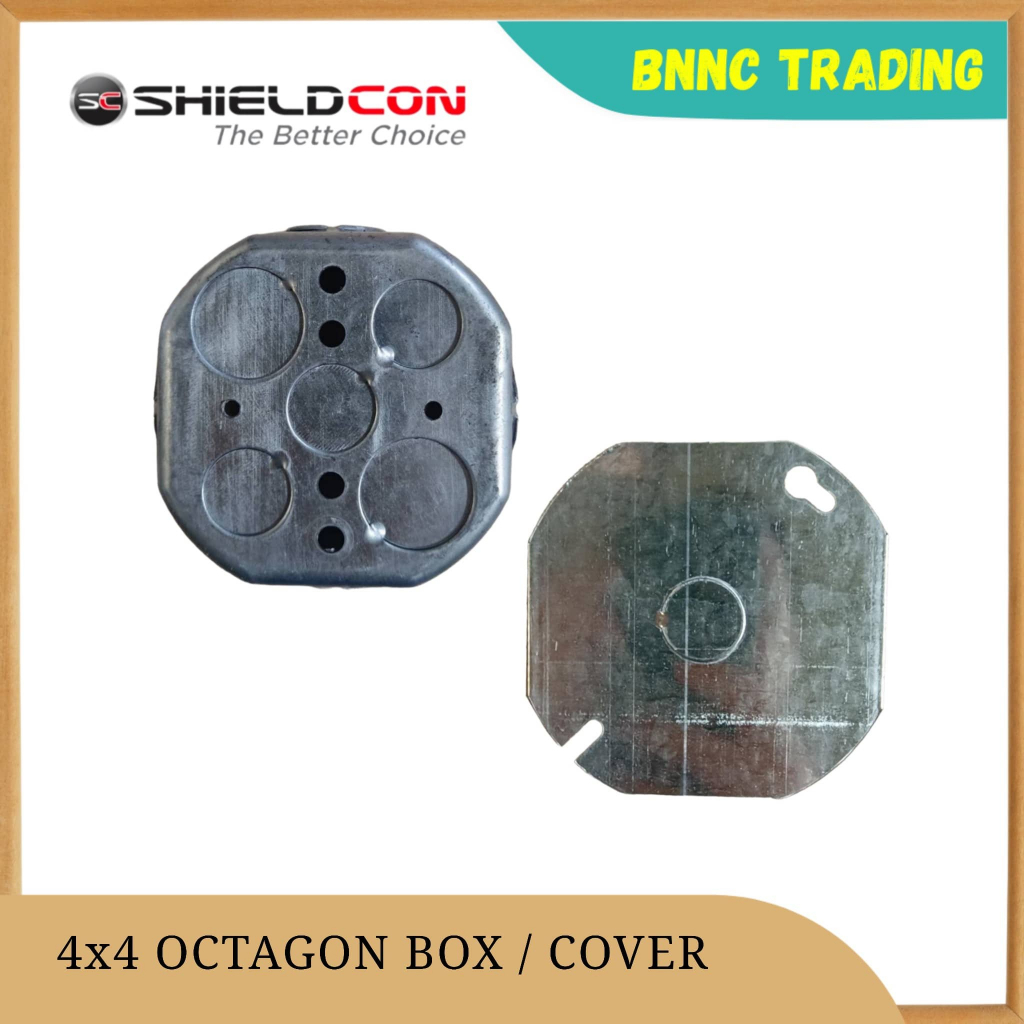 BNNC SHIELDCON METAL JUNCTION BOX OCTAGON BOX AND COVER STEEL FITTINGS | Shopee Philippines