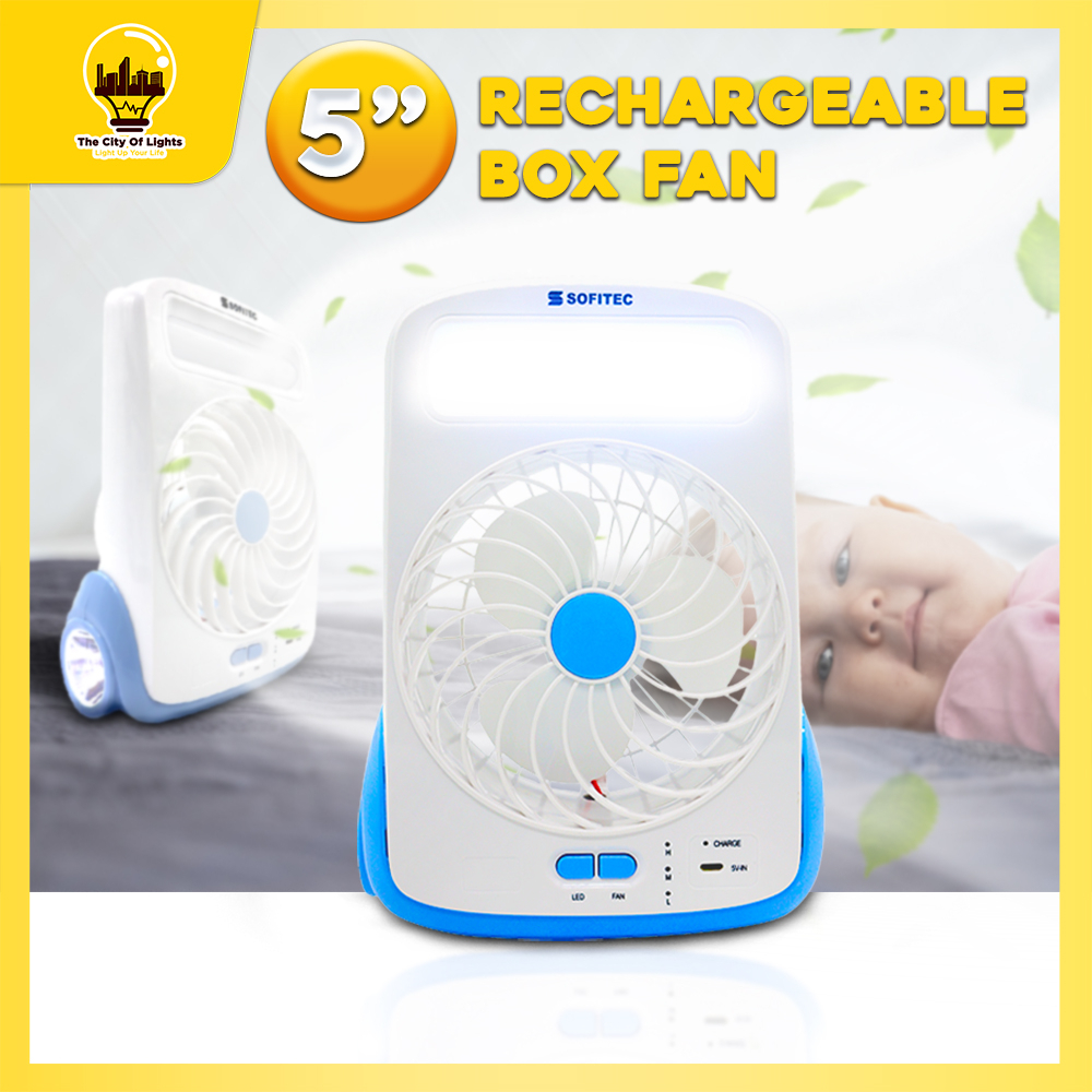TCLS Sofitec SEF-9020-5 3in1 Rechargeable Box Fan with LED light ...