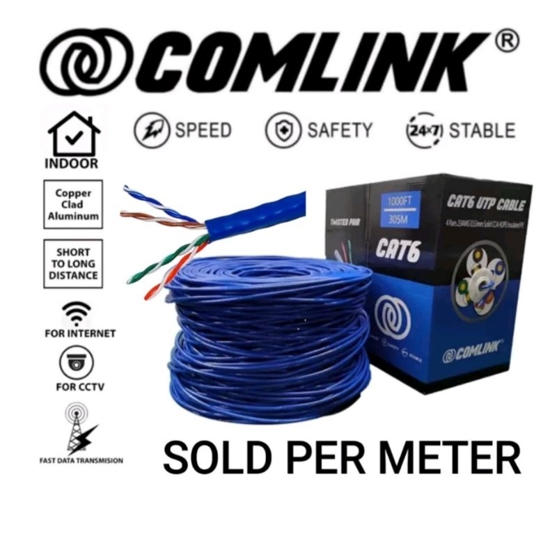 COMLINK CAT6 Indoor Cable UTP Ethernet Lan Cable Gigabit speed ...