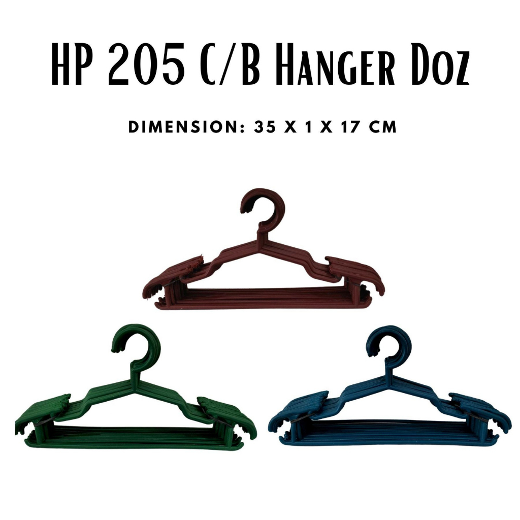 [ONHAND]HP 205 C/B HANGER DOZ / HANGER DOZEN / COLORED HANGER | Shopee ...