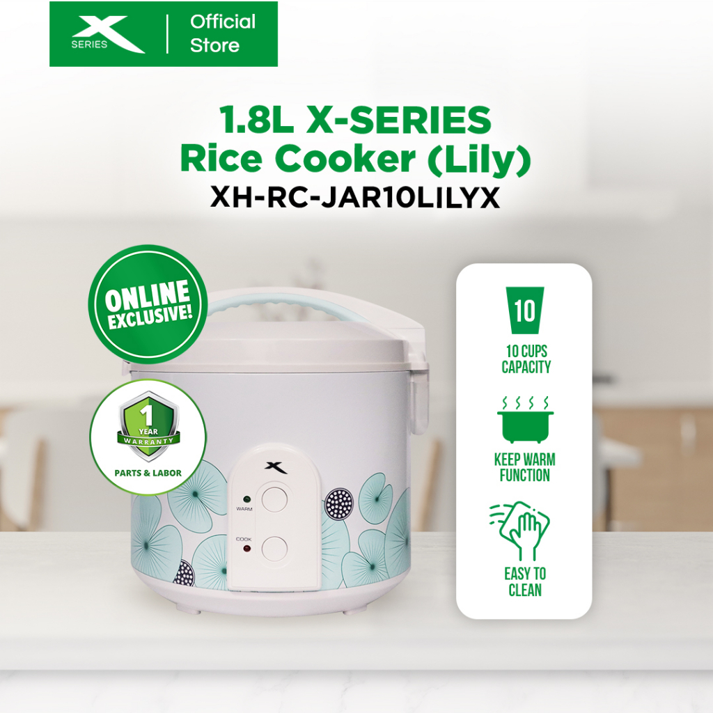 X-SERIES 1.8L Rice Cooker 10 Cups Jar Type with Keep Warm Function ...