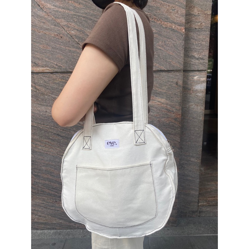 Eve Canvas Round Tote Bag | Shopee Philippines