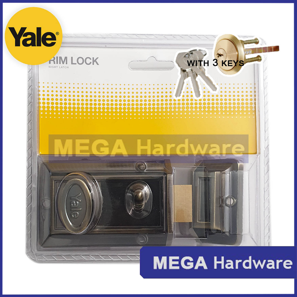 YALE Rim Lock (gate lock) Night Latch Door Lock Double Locking Deadlock ...