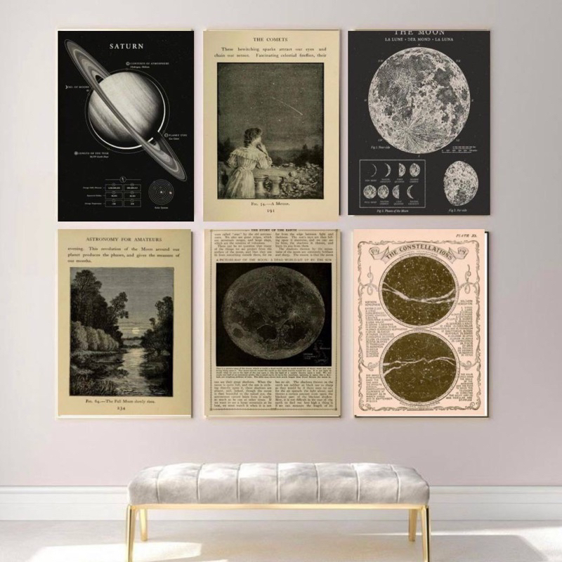Astronomy comets saturn moon poster walldecoration | Shopee Philippines