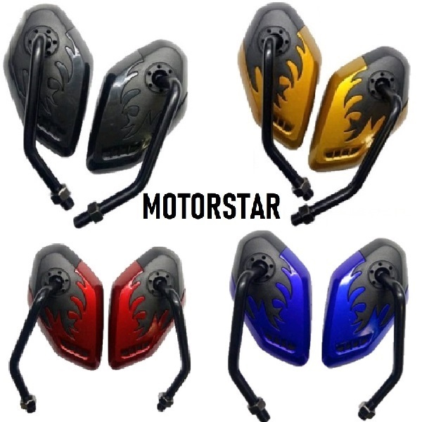 MOTORSTAR fox 125r MOTORCYCE SIDE MIRROR SHORT STEM COLOR RED GOLD BLUE ...
