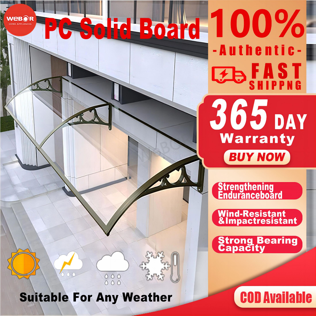 WeBOR Canopy For Window Heavy-Duty Awning Canopy Roofing With Bracket ...