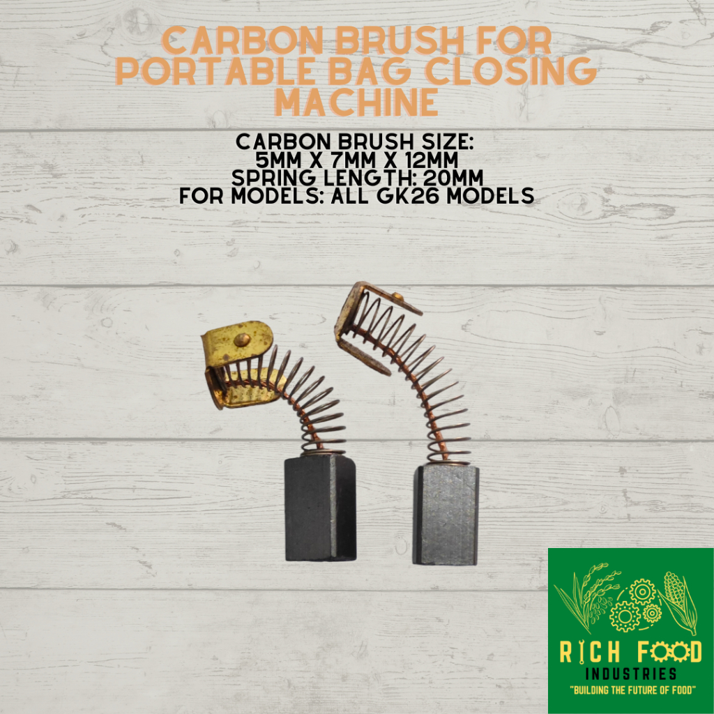 CARBON BRUSH FOR PORTABLE BAG CLOSING MACHINE SACK SEALER (by pair or 2 ...