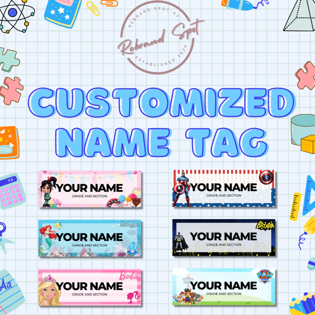 Customizable Kids' Laminated Name Tags for School | Personalized Part 2 ...