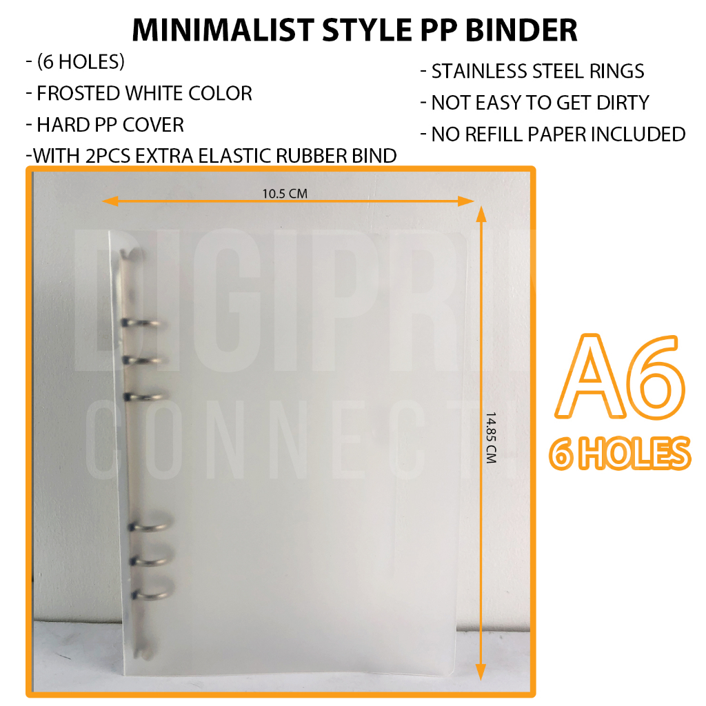 Minimalist PP Binder Japan Style A6/ A5 /B5 /A4 /A7 Stationary Binding ...