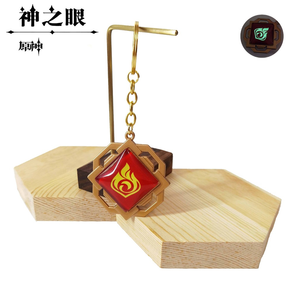 Genshin Impact Vision Luminous Key chains Game Project Cosplay Pendant ...