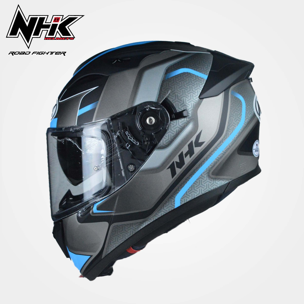 NHK Helmet GP-Prime Crust Blue Grey Matte Dual Visor | NHK Helmets ...