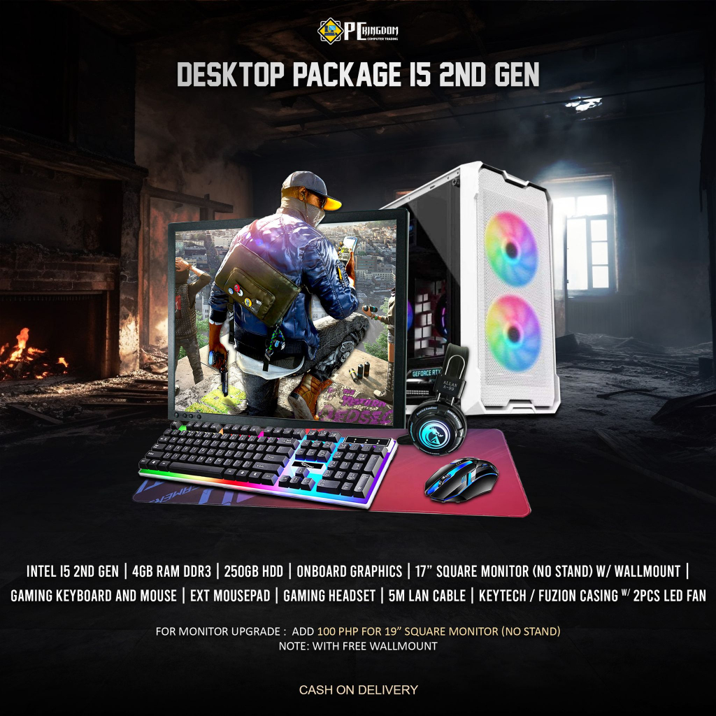 GAMING COMPUTER SET i5 2ND GEN 4GB RAM 250GB HDD 17 SQUARE NO STAND ...
