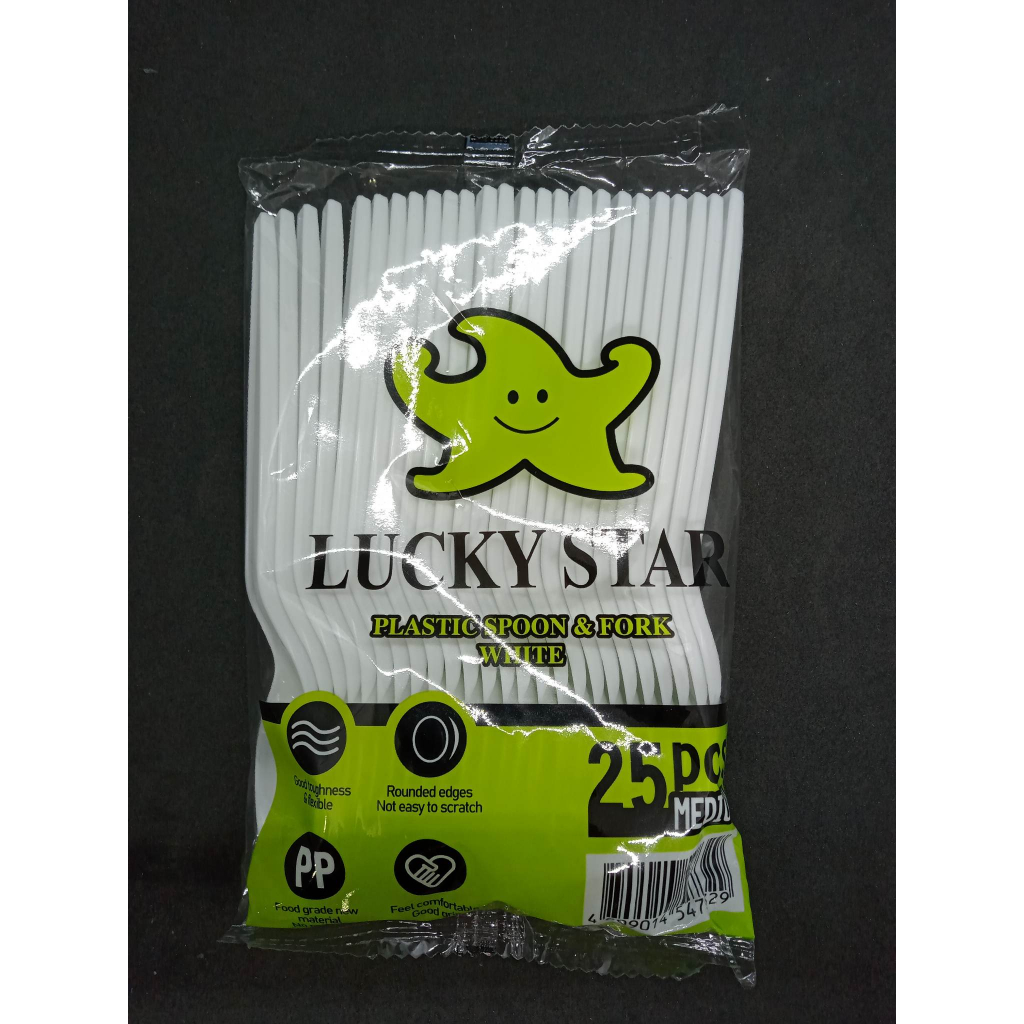 LUCKY STAR SPOON MEDIUM | PLASTIC SPOON LS WHITE | DISPOSABLE SPOON ...