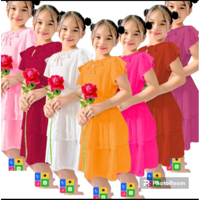 SARADA KIDS ALANGAN CASUAL CHALLICE PEPLUM MINI DRESS FOR KIDS (FIT 4-8 ...