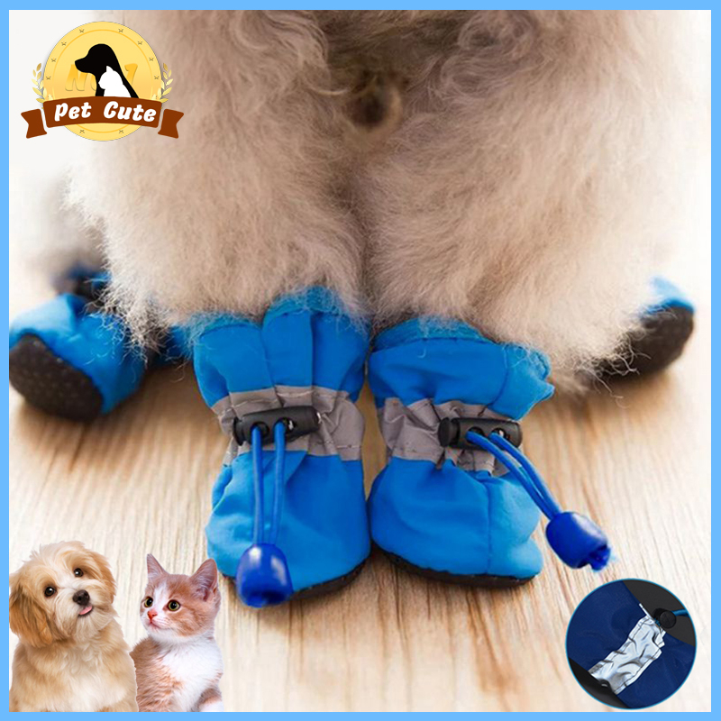 4Pcs Pet Shoes Dog Shoes Puppy Shoes Waterproof Care Shoes Anti Slip ...