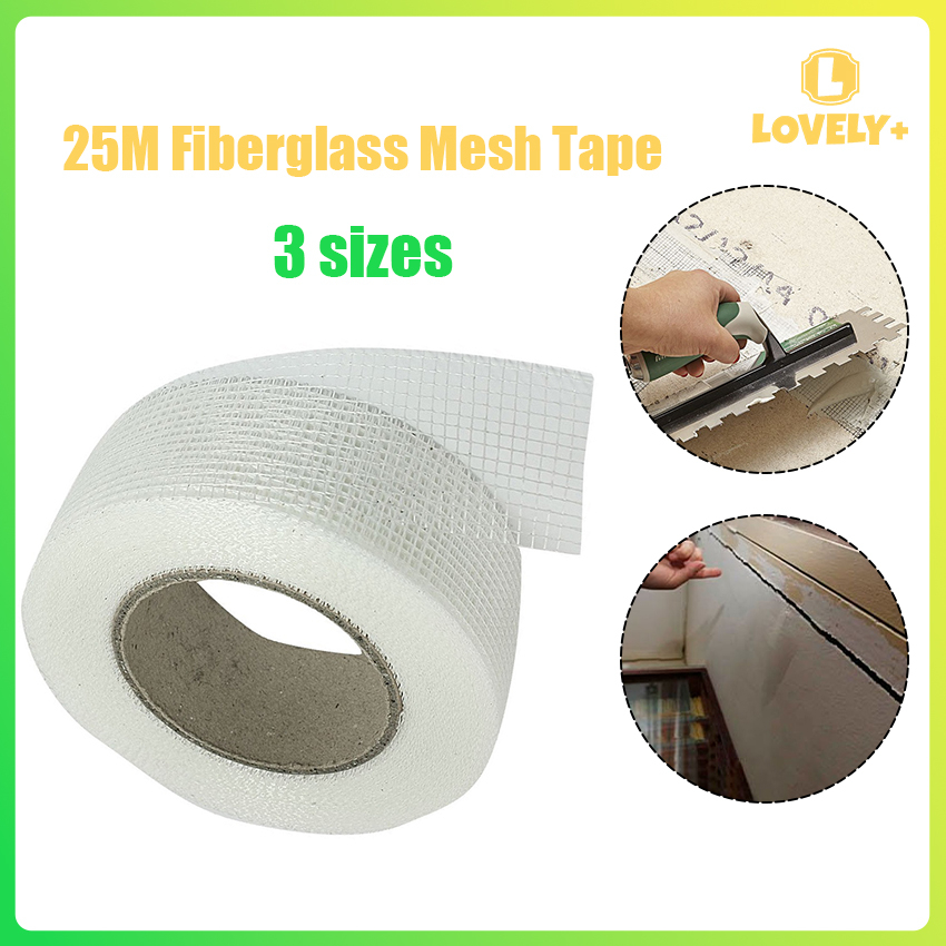 25M/Set Fiberglass Mesh Tape Pot Hole Cover Mesh Tape Gypsum Tape Gasa ...