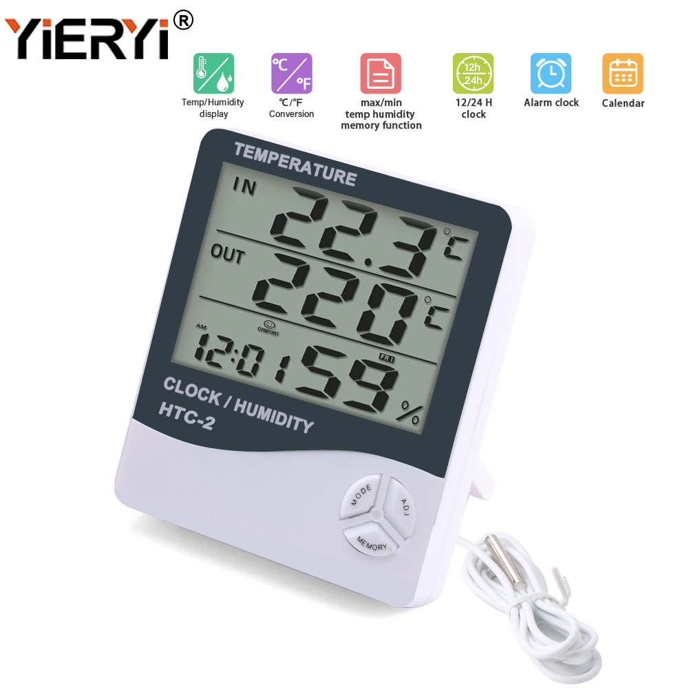 YIERYI Digital Temperature Meter, Humidity Meter, Hygrometer for Indoor ...