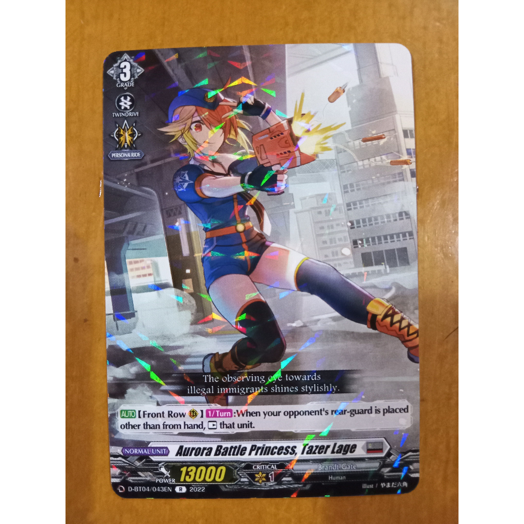 CFV Aurora Battle Princess, Tazer Lage R D-BT04 Brandt Gate Cardfight Vanguard English | Shopee ...