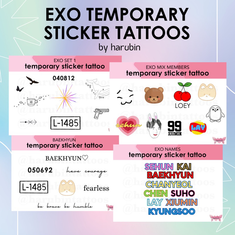 EXO inspired temporary tattoo stickers by Harubin | Shopee Philippines