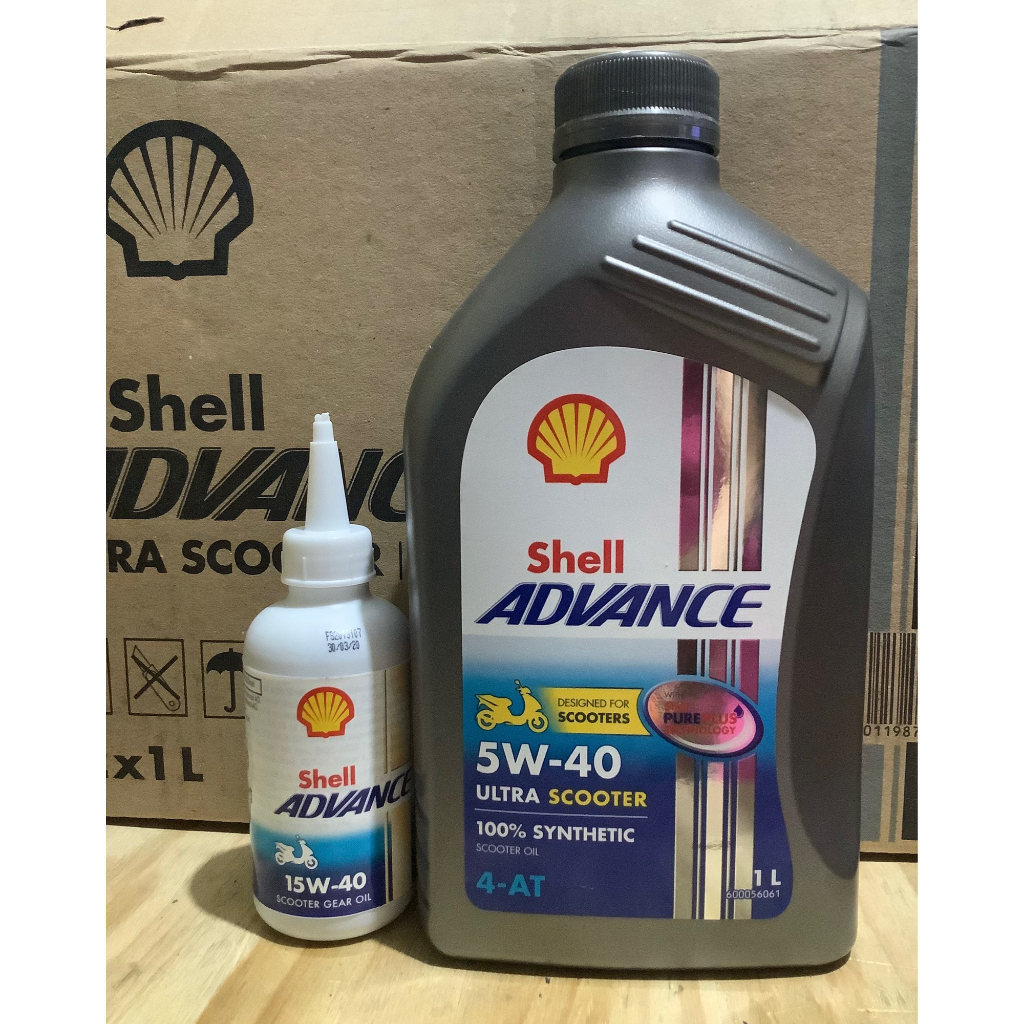 SHELL ADVANCE ULTRA SCOOTER 5w-40 original shell with free gear oil ...
