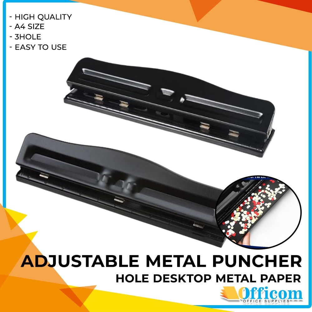 Adjustable Hole Desktop Metal Paper Puncher 3 Hole A4 Size | Shopee ...