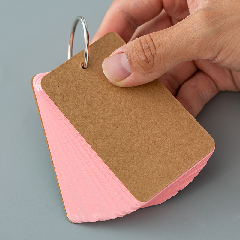 HGS Kraft Paper Buckle Ring Easy Flip Memo Pad Minimalist Mini Blank ...