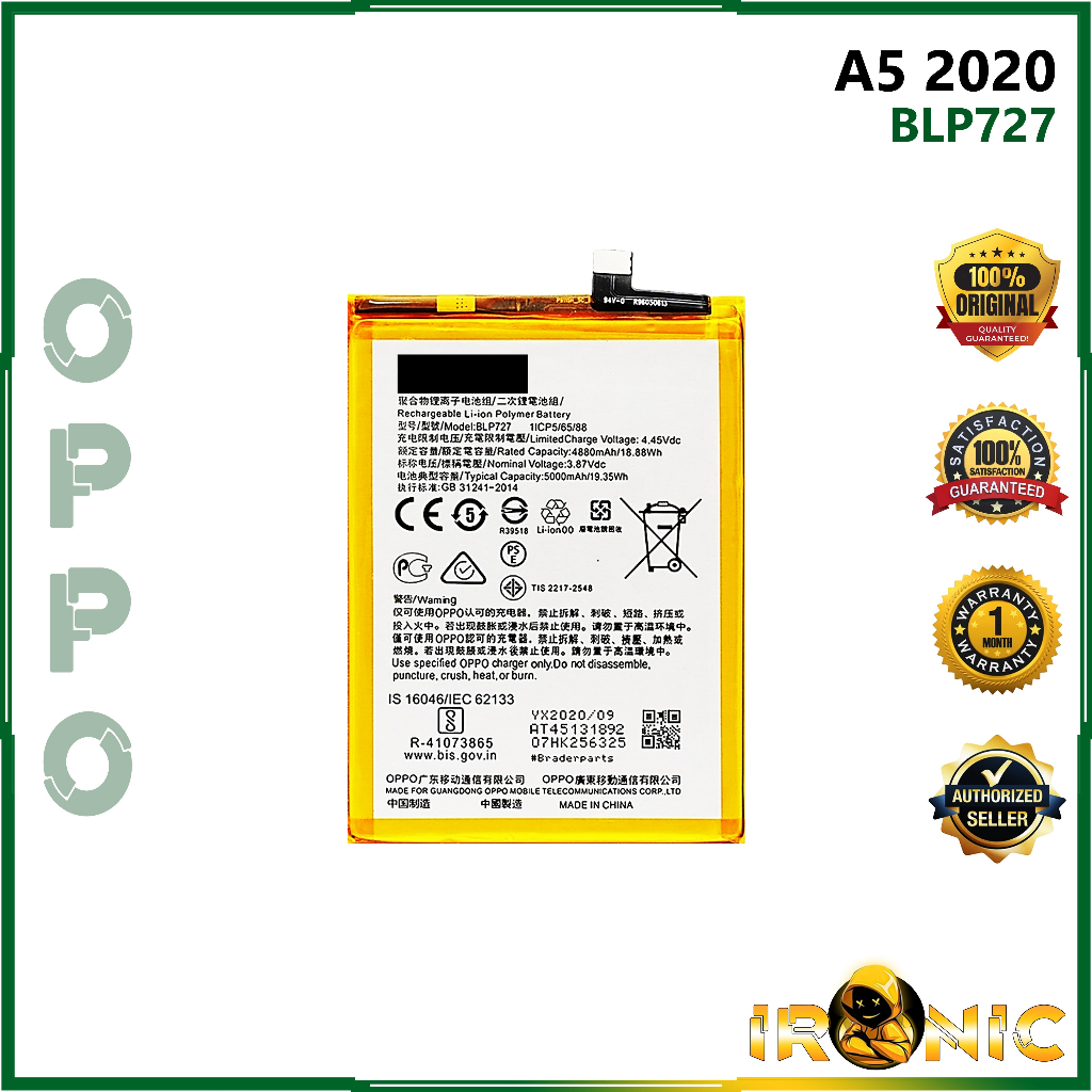 Battery for Oppo A5 2020 Battery Model BLP727 Original Equipment ...