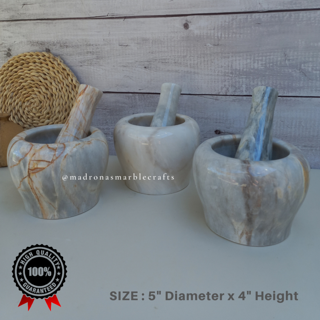 APPLE DESIGN MARBLE MORTAR AND PESTLE HEAVY AUTHENTIC PURE MARBLE OF ...