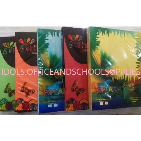 SPLASH COLORED PAPER SINGLE COLOR IN 1 REAM SHORT 250sheets/80gsm ...