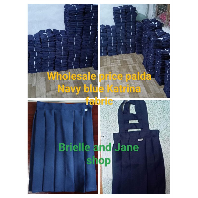 School Uniform palda Navyblue Katrina fabric(back,pleats) | Shopee ...