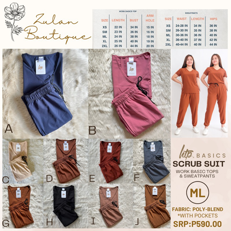 HTP BASIC SCRUBSUIT Worktops x Sweatpants BATCH 1 (Zulan Boutique ...