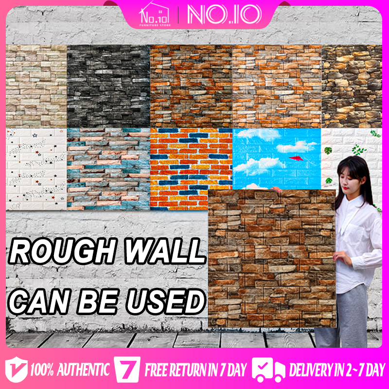 Big Size 70x77cm 3D Bricks Wallpaper Adhesive Waterproof Foam Sticker ...