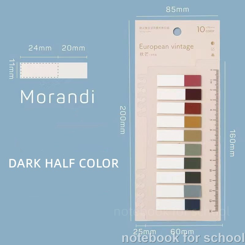 200pcs Colorful Sticky Notes Loose Leaf PVC Label Index Solid Color ...