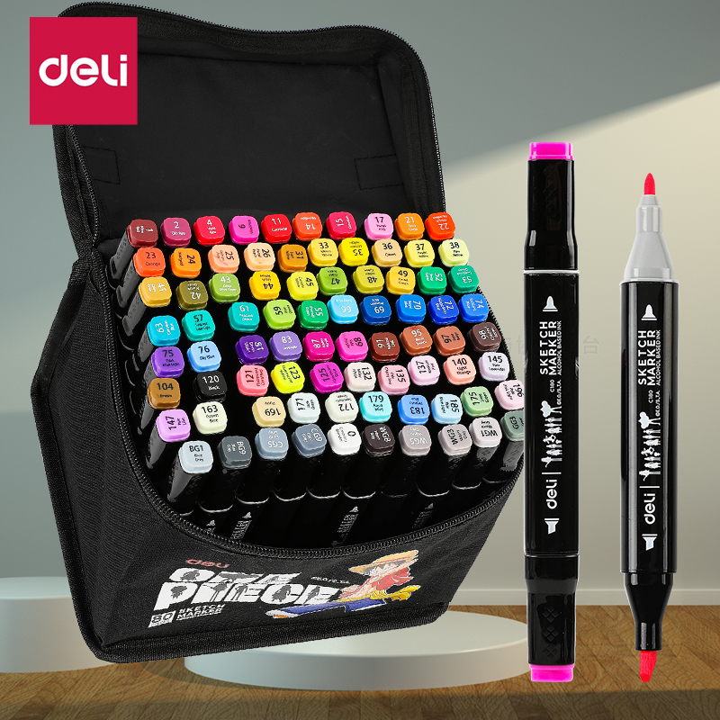 Deli 30/60/80 Safe And Non-Toxic Double Head Marker Pen Art Highlighter ...