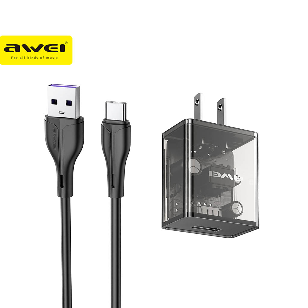 Awei C11 Series US Plug Adapter Wall Charger Single USB Output 1m Cable ...