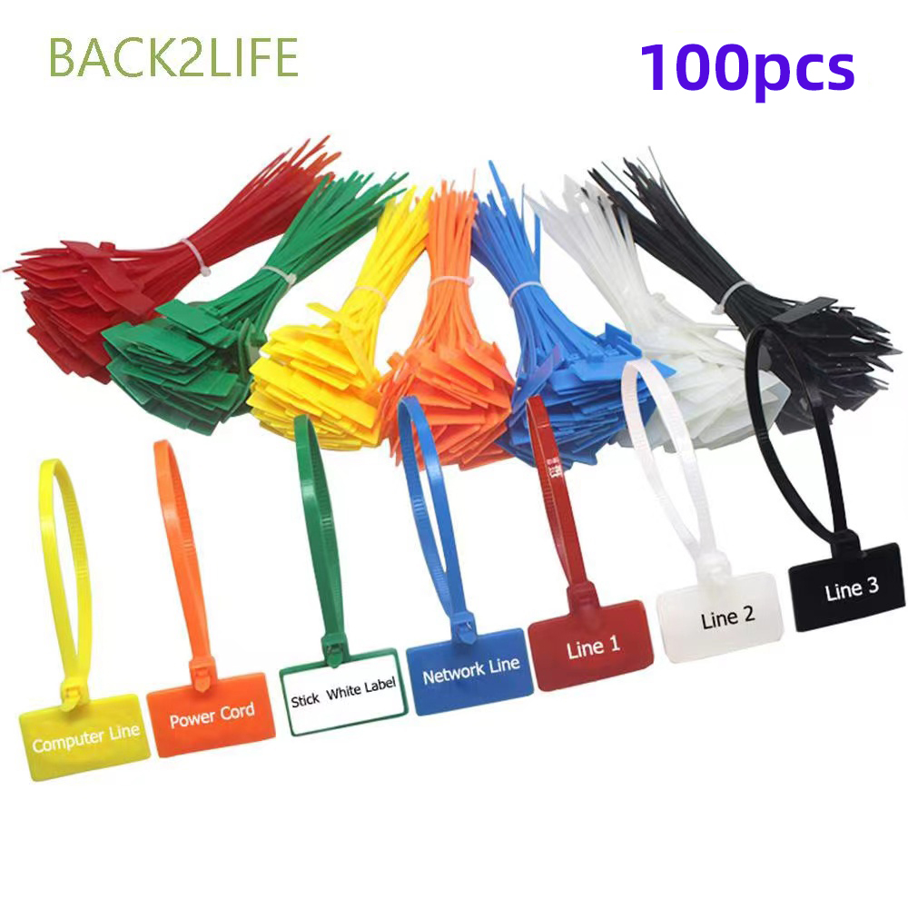 100pcs Easy mark Nylon Cable Ties tag labels Plastic Signage markers ...
