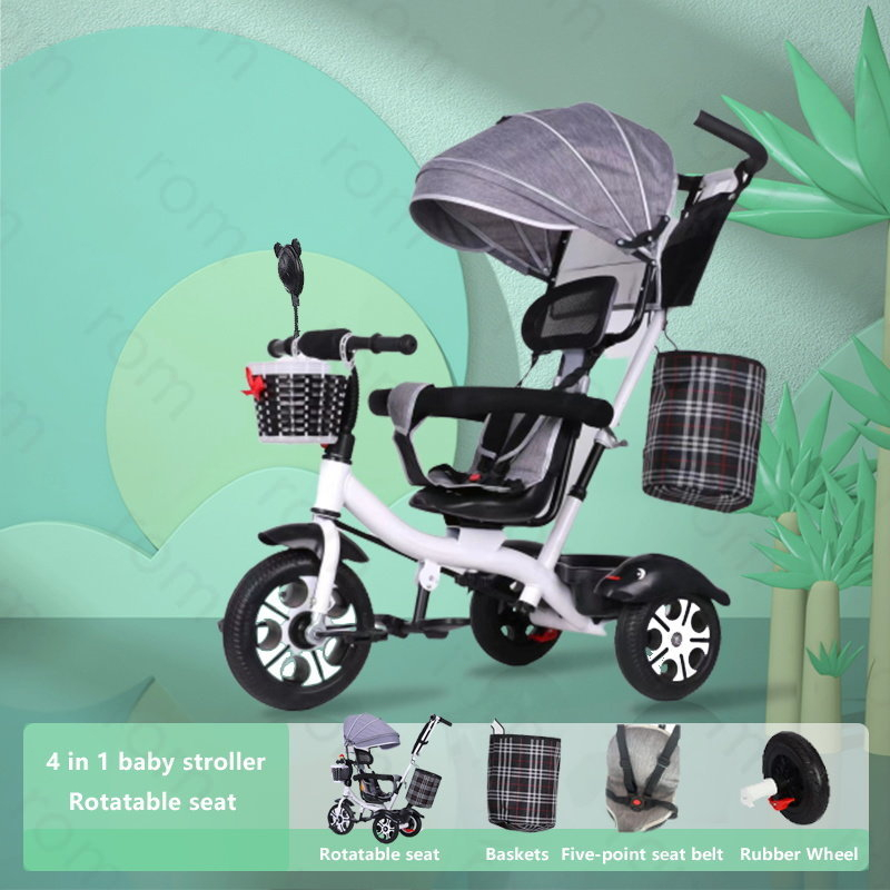 4 In 1 baby stroller bicycle kids tricycle bike for kids stroller bike ...
