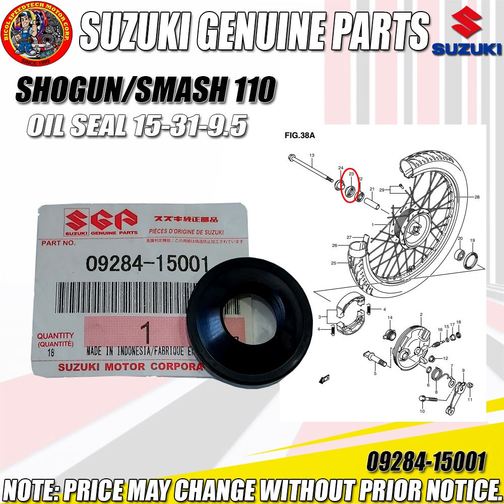 SHOGUN/SMASH110 OIL SEAL 15-31-9.5 (SGP) (Genuine: 09284-15001-000 ...