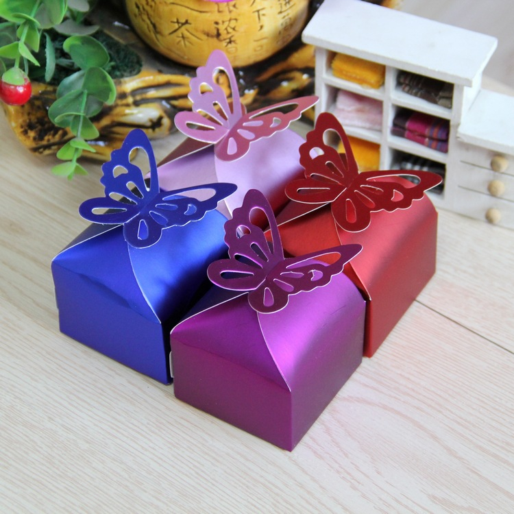 10PCS SMALL Butterfly Top Candy Box Birthday Party Wedding Gift Box ...