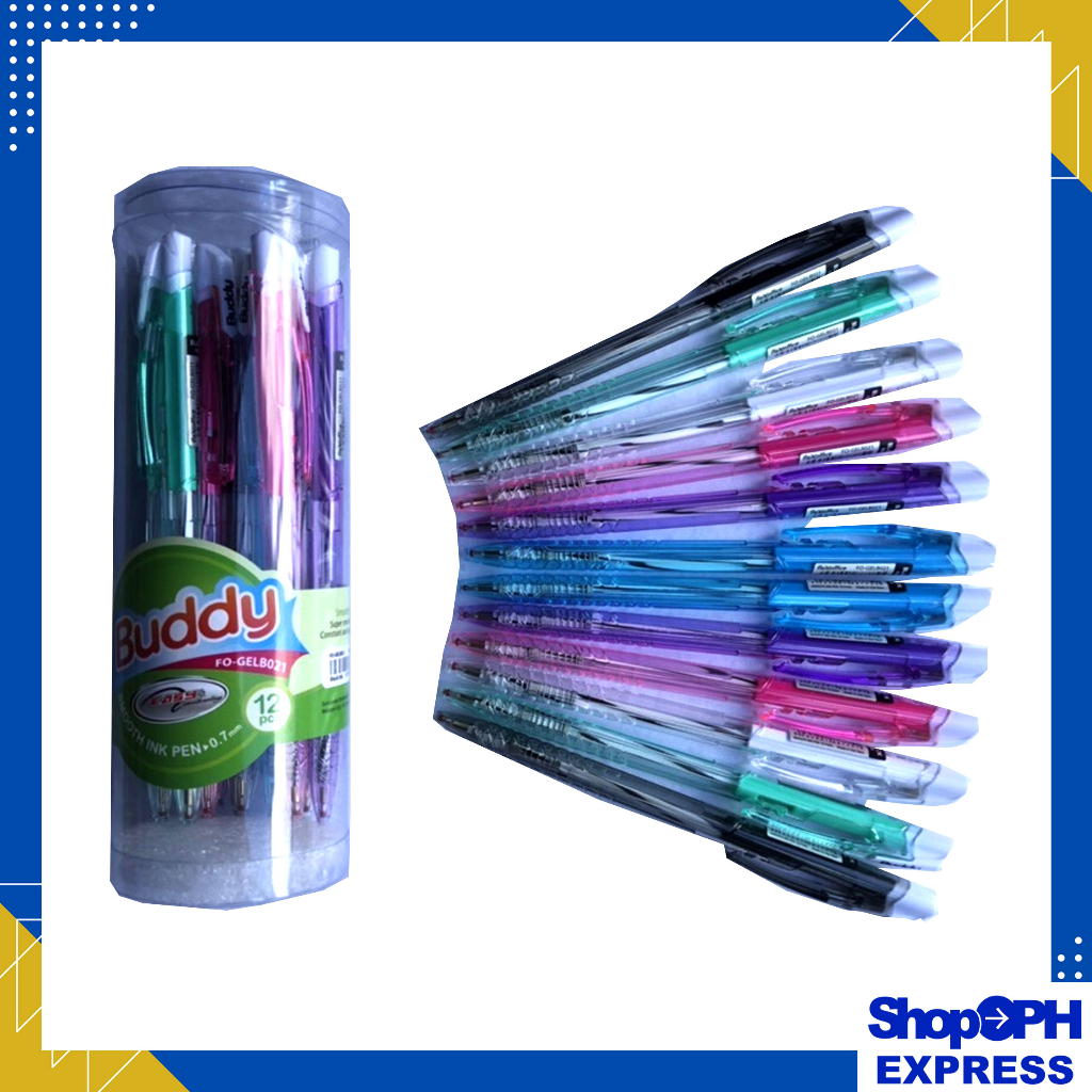 [BUDDY] FO-GELB021 Flexoffice Neon SmoothBlack 1pc | 3pcs Ink Ball Pen ...