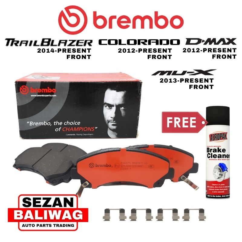 BREMBO FRONT BRAKE PAD SET FREE BRAKE CLEANER TRAILBLAZER COLORADO D-MAX MU-X 2012-2014 P34007N ...