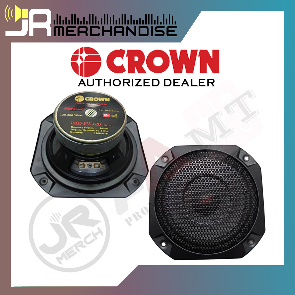 Crown 6.5" 200 watts Woofer Speaker w/ Fixed Square Mesh (PRO-PW-620SQM) | Shopee Philippines