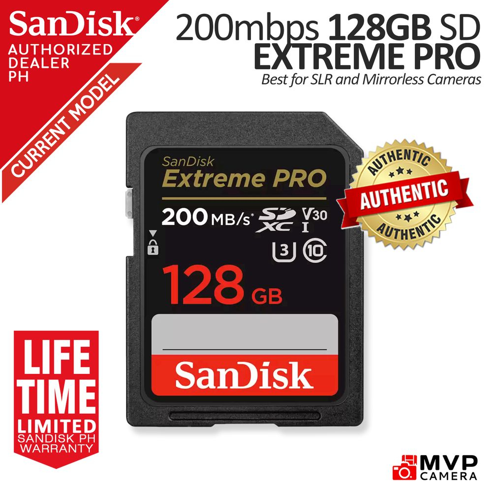 [NEW MODEL 200 mb/s] SANDISK Extreme Pro SD Card 128GB SDSDXXD-128G ...
