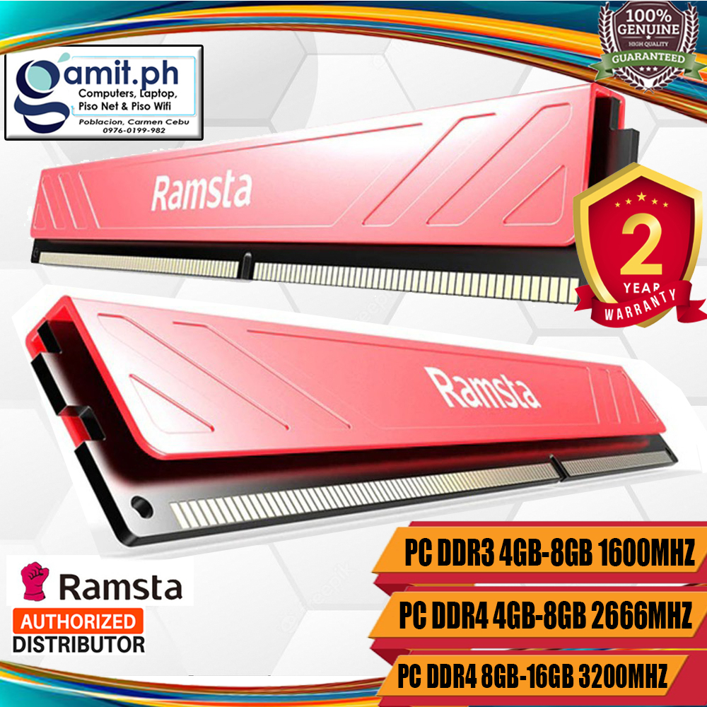 Ramsta Memory ddr3 ram ddr4 ram 4gb 8gb 16gb heatsink desktop auto ...
