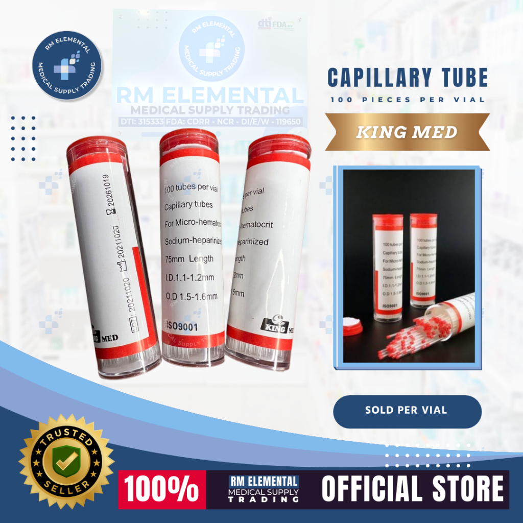 Capillary Tube VIAL | King Med 100 PIECES PER VIAL sold as PER VIAL ...