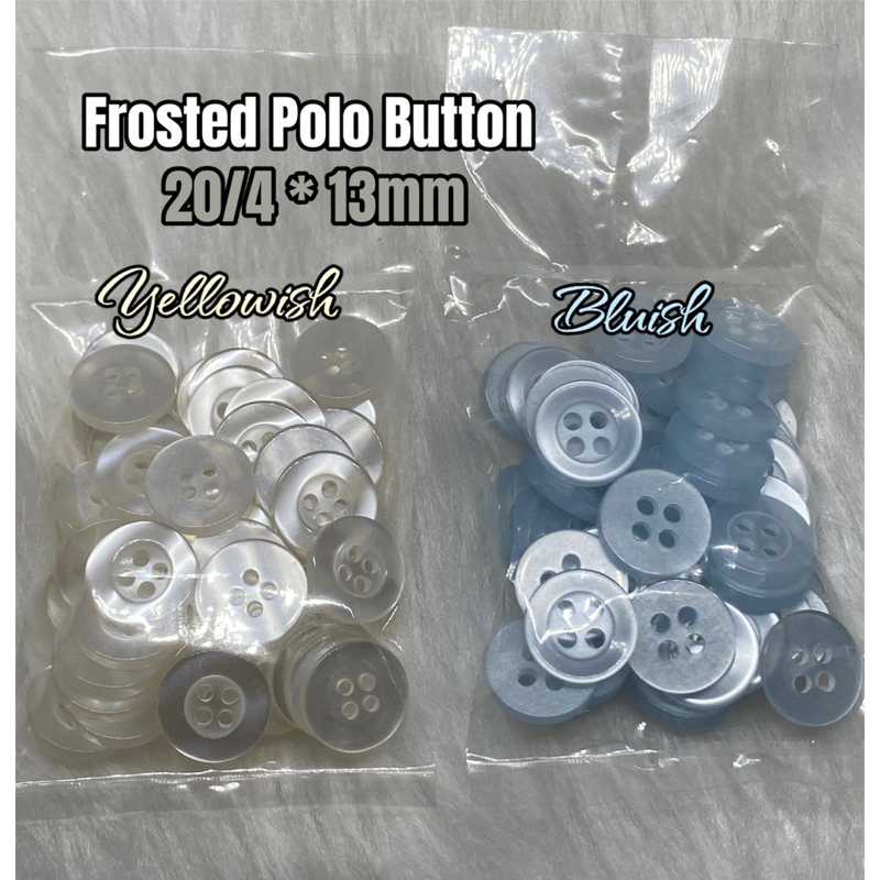 [12/50pcs] Frosted Polo Buttons Bluish | Yellowish 13mm #20/4 holes ...